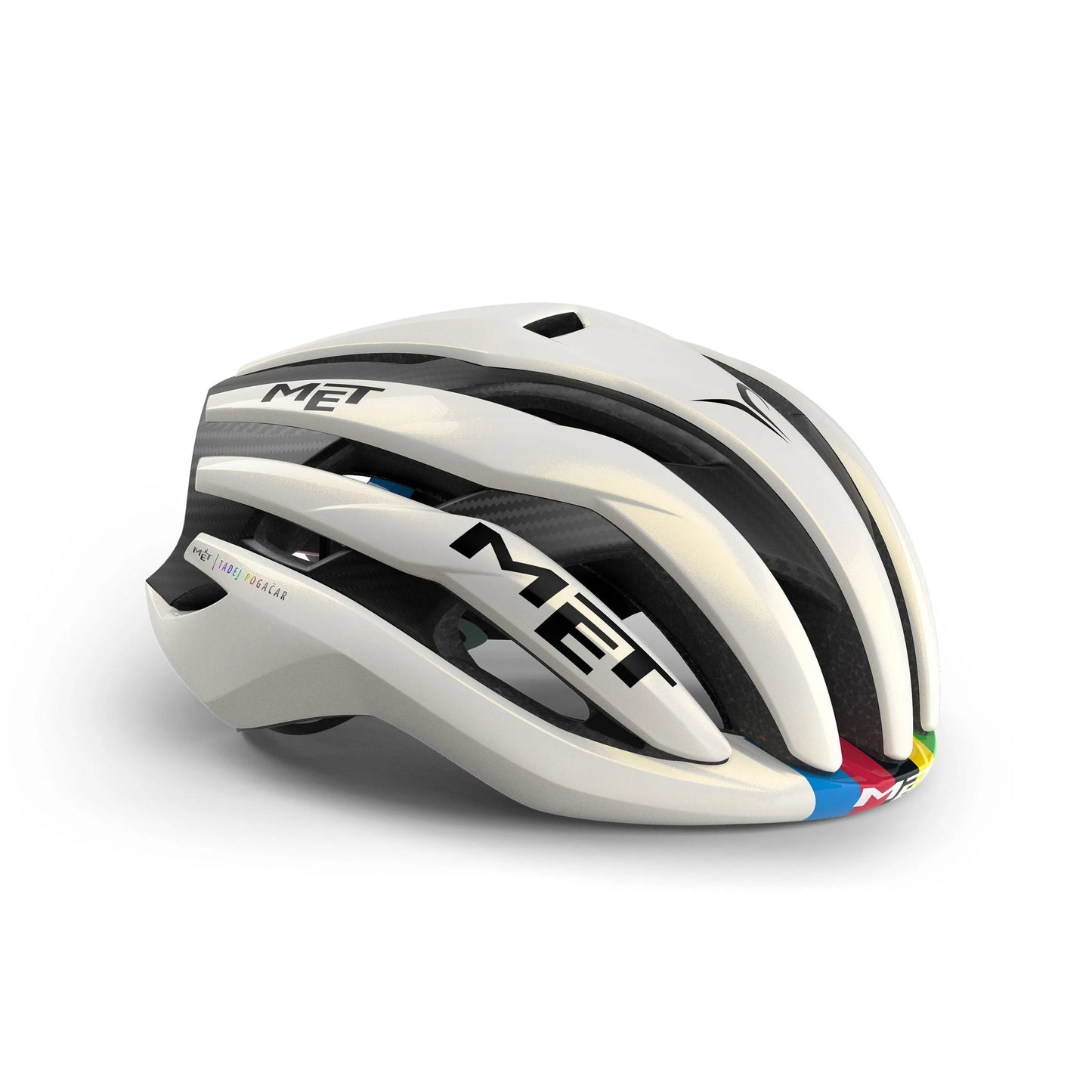 MET Trenta 3K Carbon MIPS Cycling Helmet - Tadej Pogacar White/Rainbow – Velodrom CC