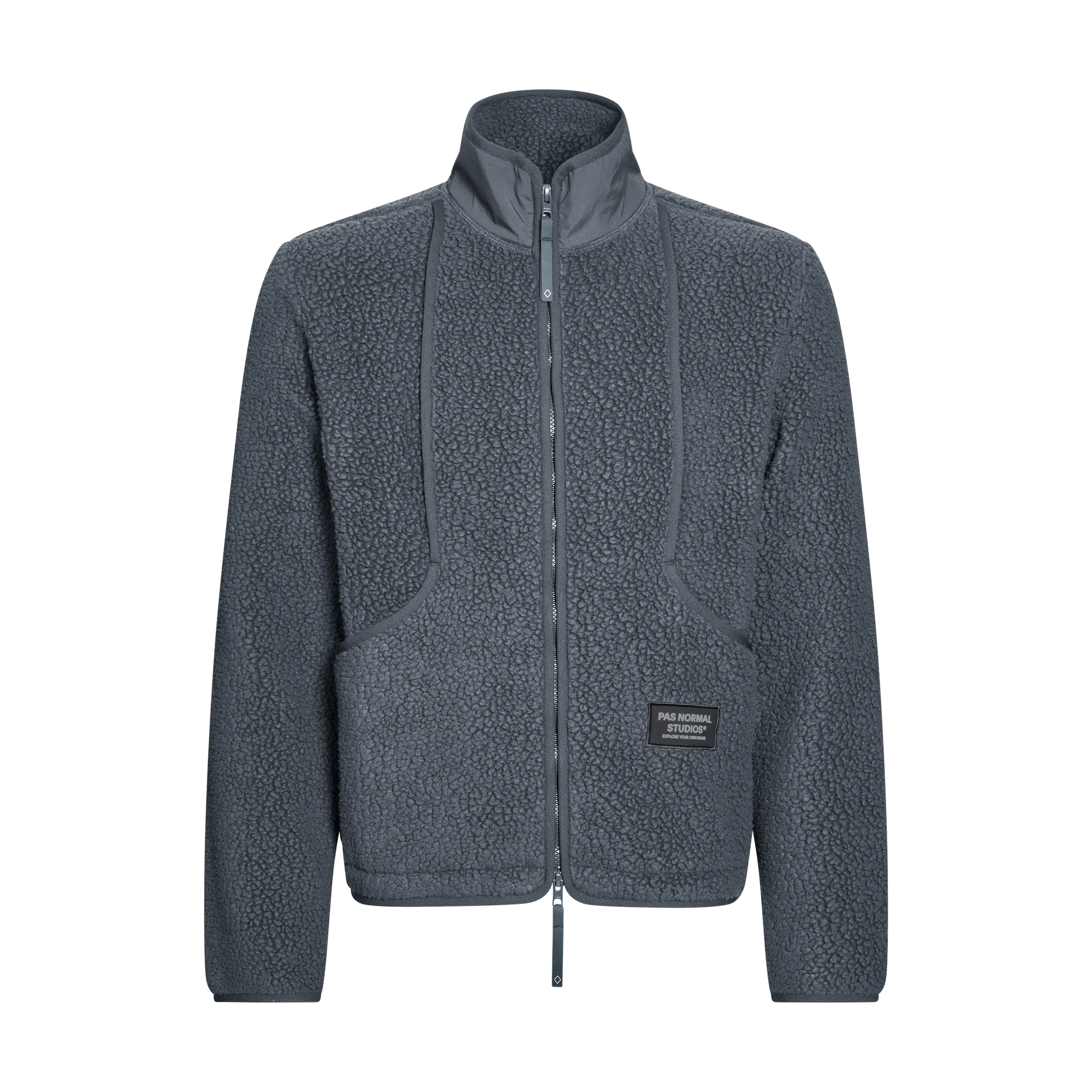 PAS NORMAL STUDIOS Off Race Pile Fleece Jacket - Steel | Velodrom ...